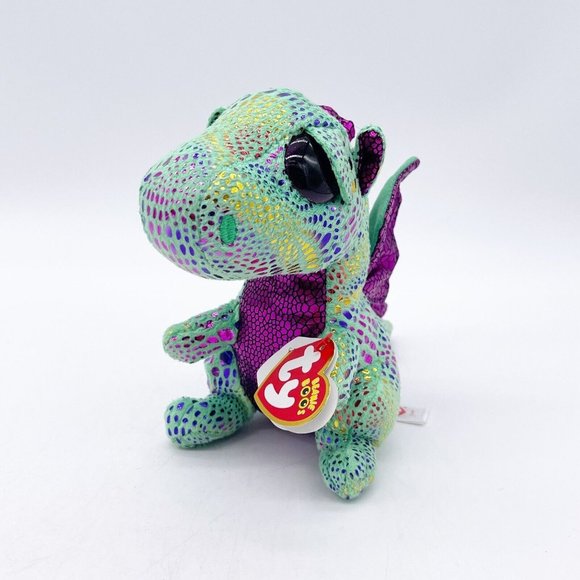Ty | Toys | Ty Beanie Boos Cinder The Dragon Green Purple Rainbow ...